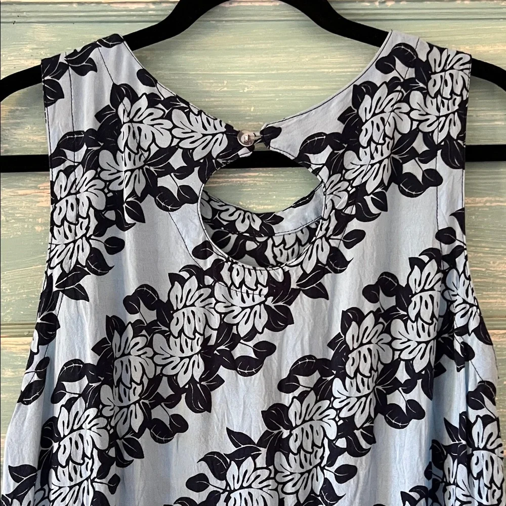 Hamakua | Dresses | Aloha Wear Hawaiian Hawaii Blue Floral Sleeveless ...